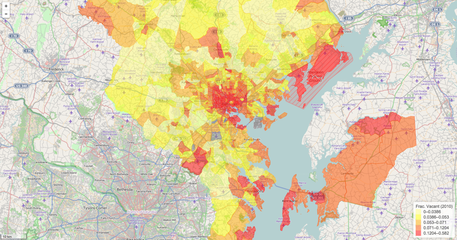 This Interactive Map Charts the Density of Baltimore's Vacant Housing ...