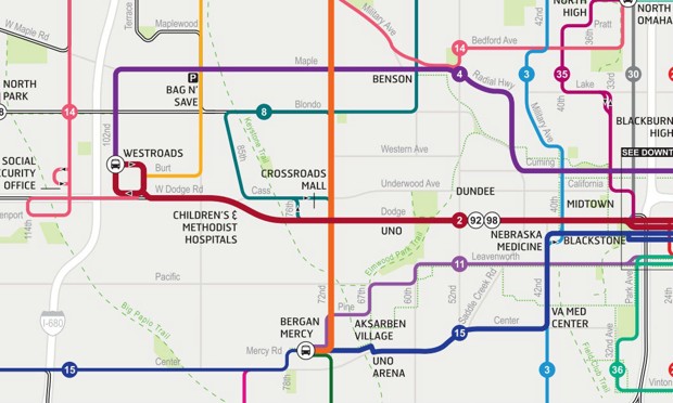 Omaha Maps Bus Stop
