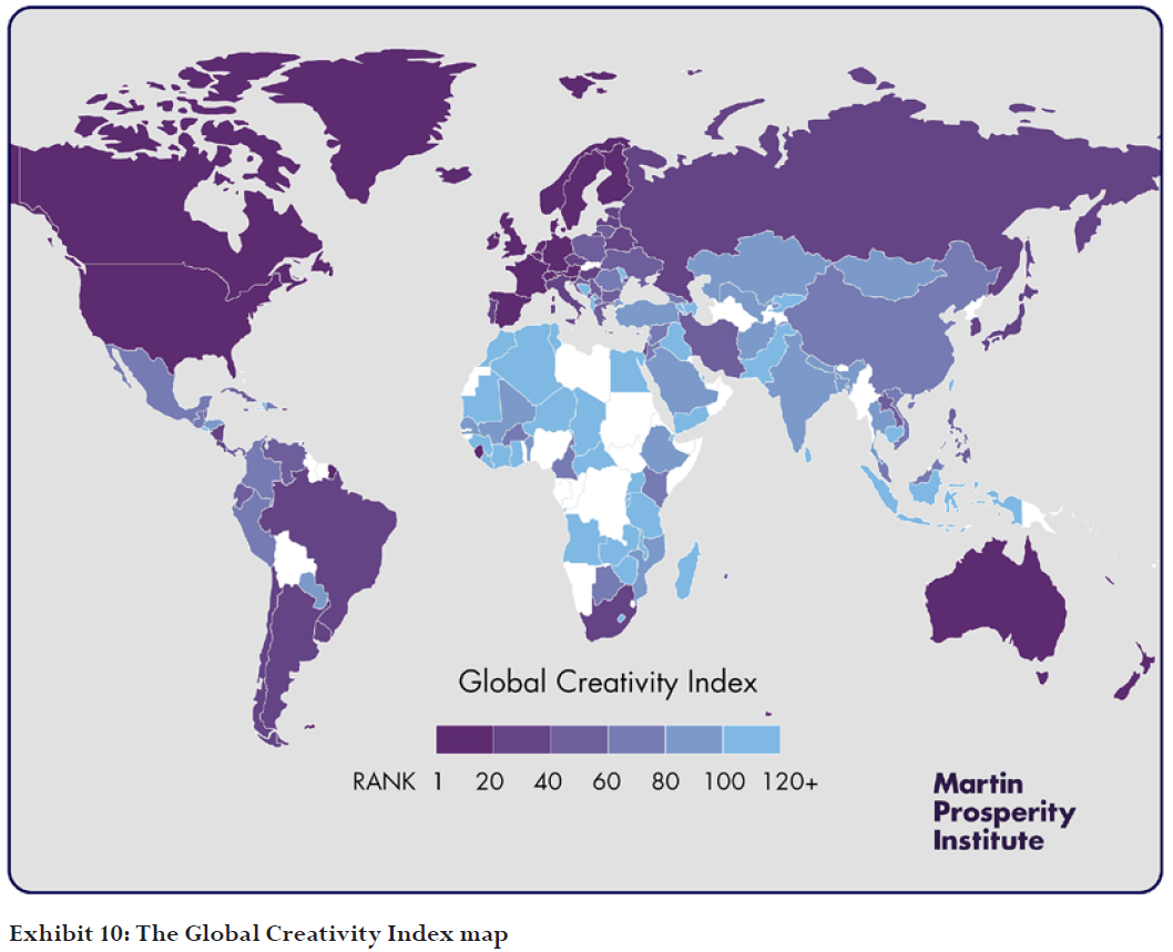 Global Creativity Index[1058X859] : r/MapPorn
