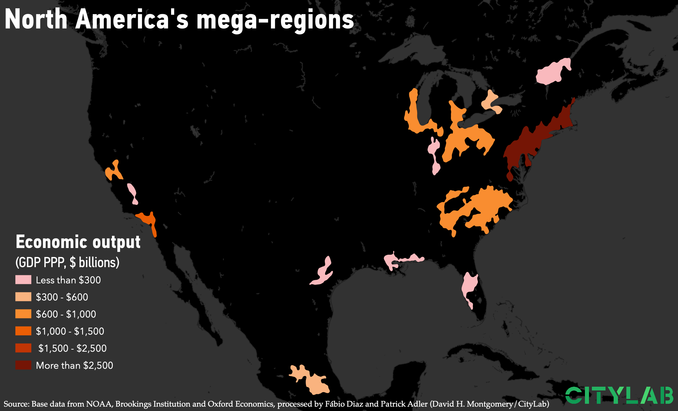 North America's economic mega-regions : r/MapPorn