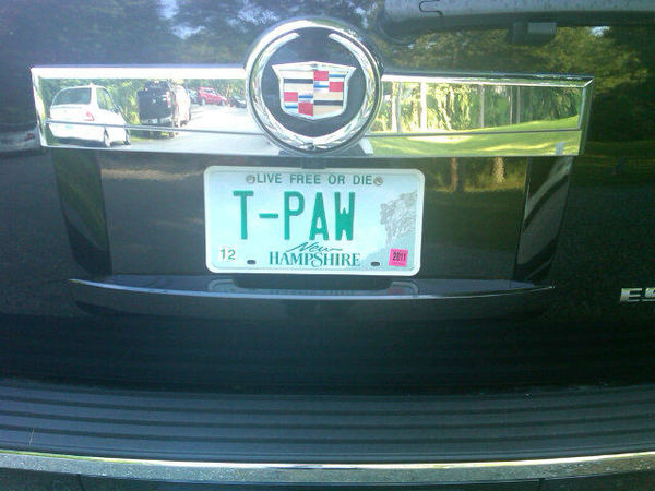 Picture of the Day: 'T-Paw' License Plate in New Hampshire - The Atlantic