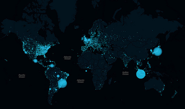 Picture of the Day: Mapping Twitter Activity on New Year's Eve - The ...