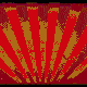 A gif of five black-and-white raised fists in front of a red background