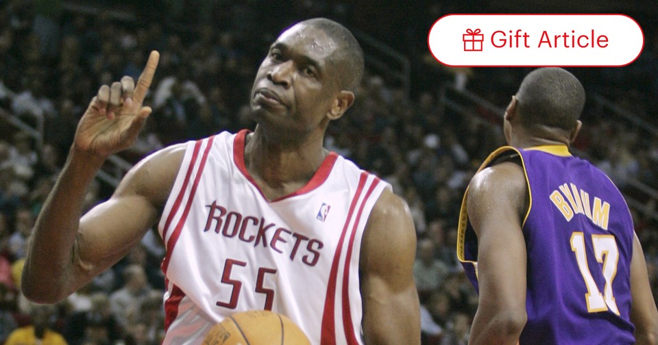 mutombo blocking a shot