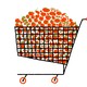 An illustration of a grocery cart full of tomatoes.