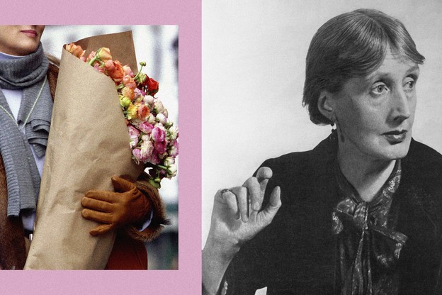 A still from The Hours and a portrait of Virginia Woolf