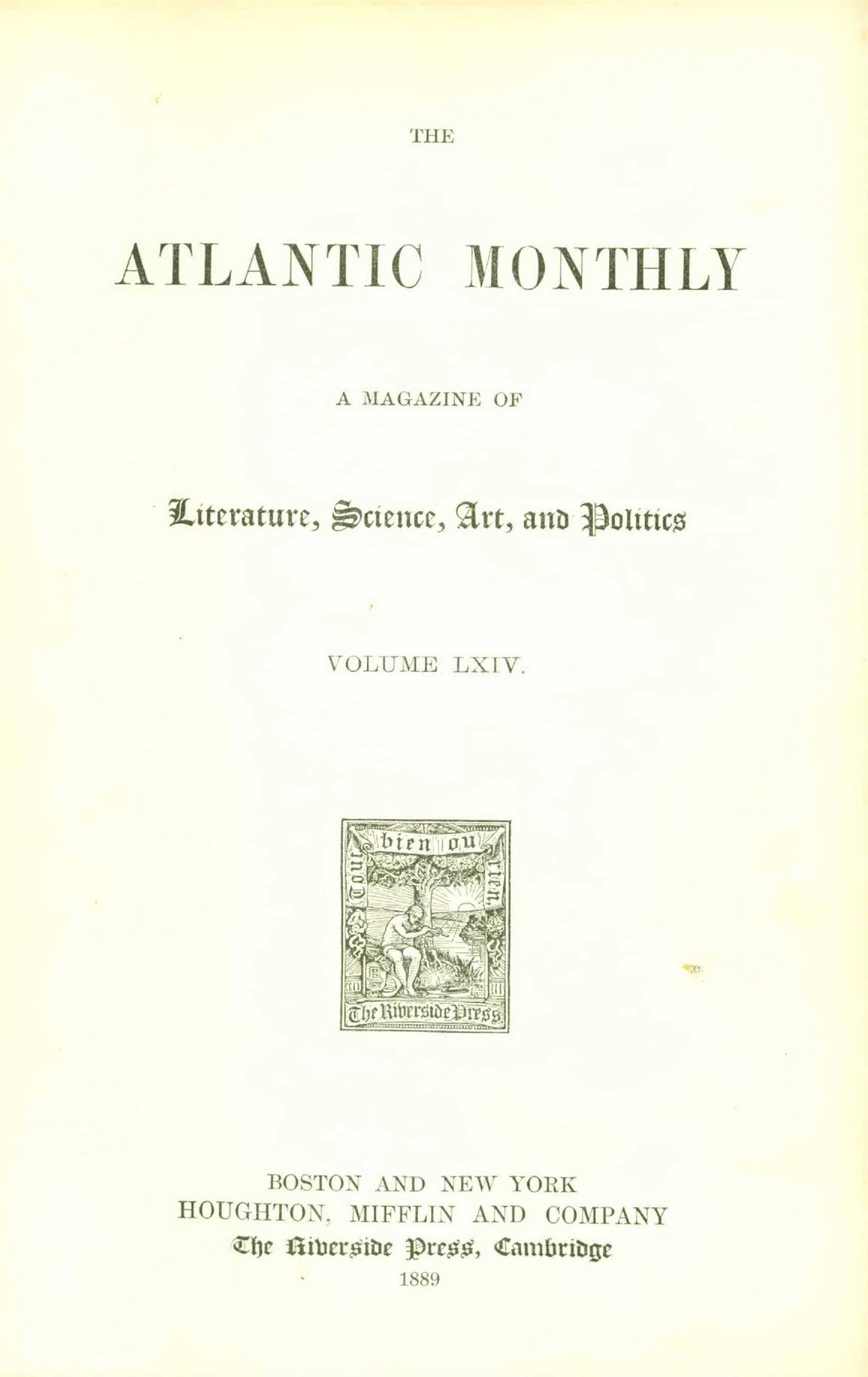 July 1889 Issue - The Atlantic