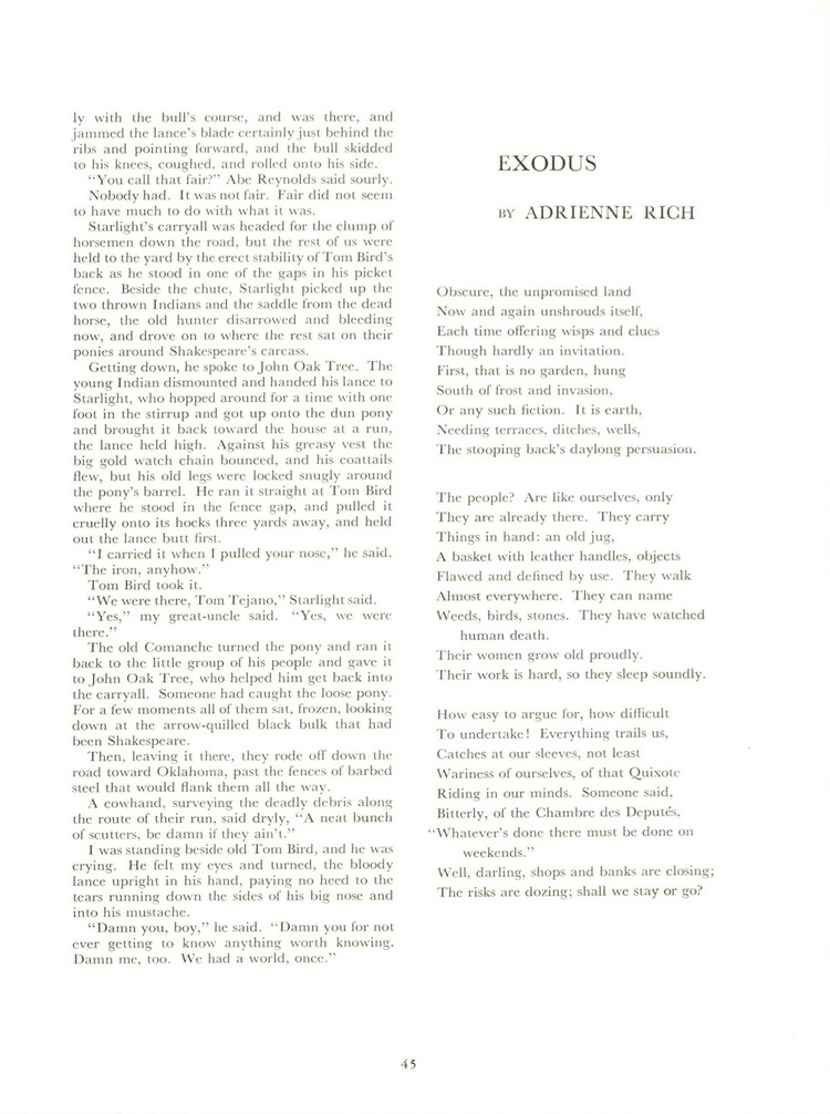 Adrienne Rich Poems: 'Exodus' - The Atlantic