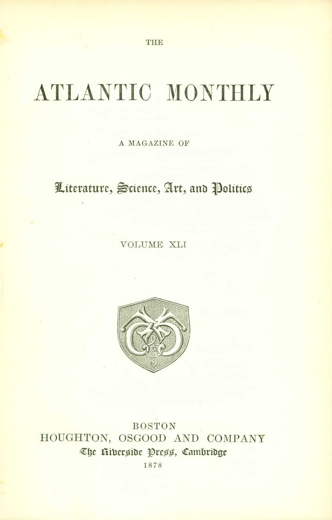 March 1878 Issue - The Atlantic