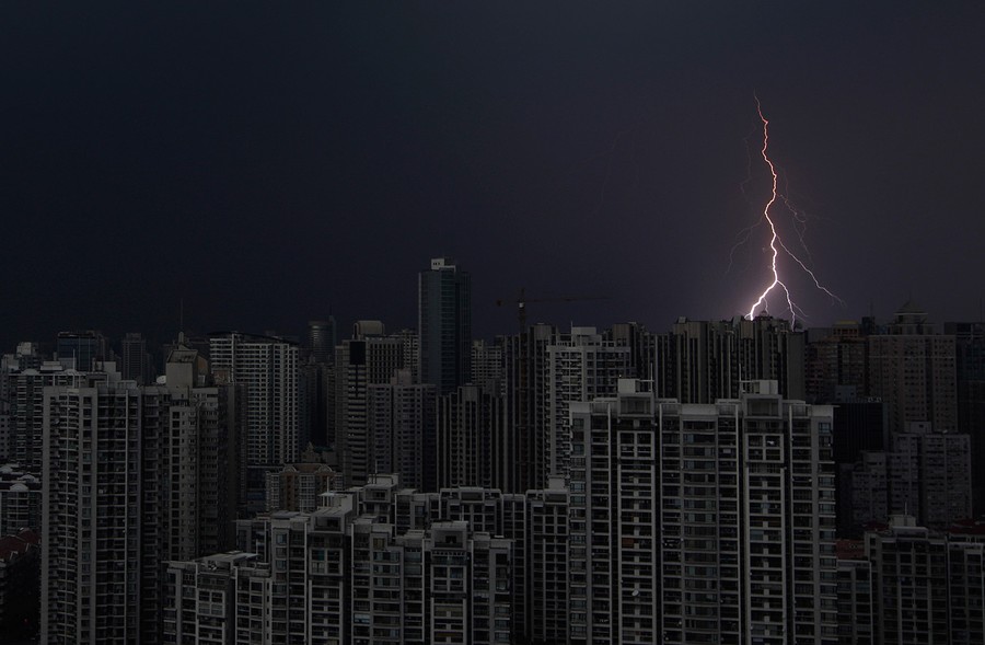 thunder and lightning at night