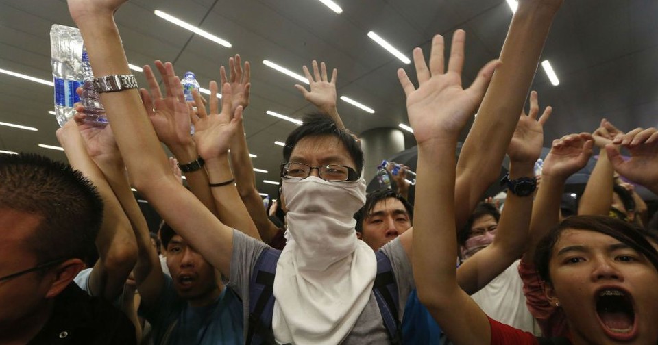 Why Hong Kong's Protesters Have Their Hands Up - The Atlantic