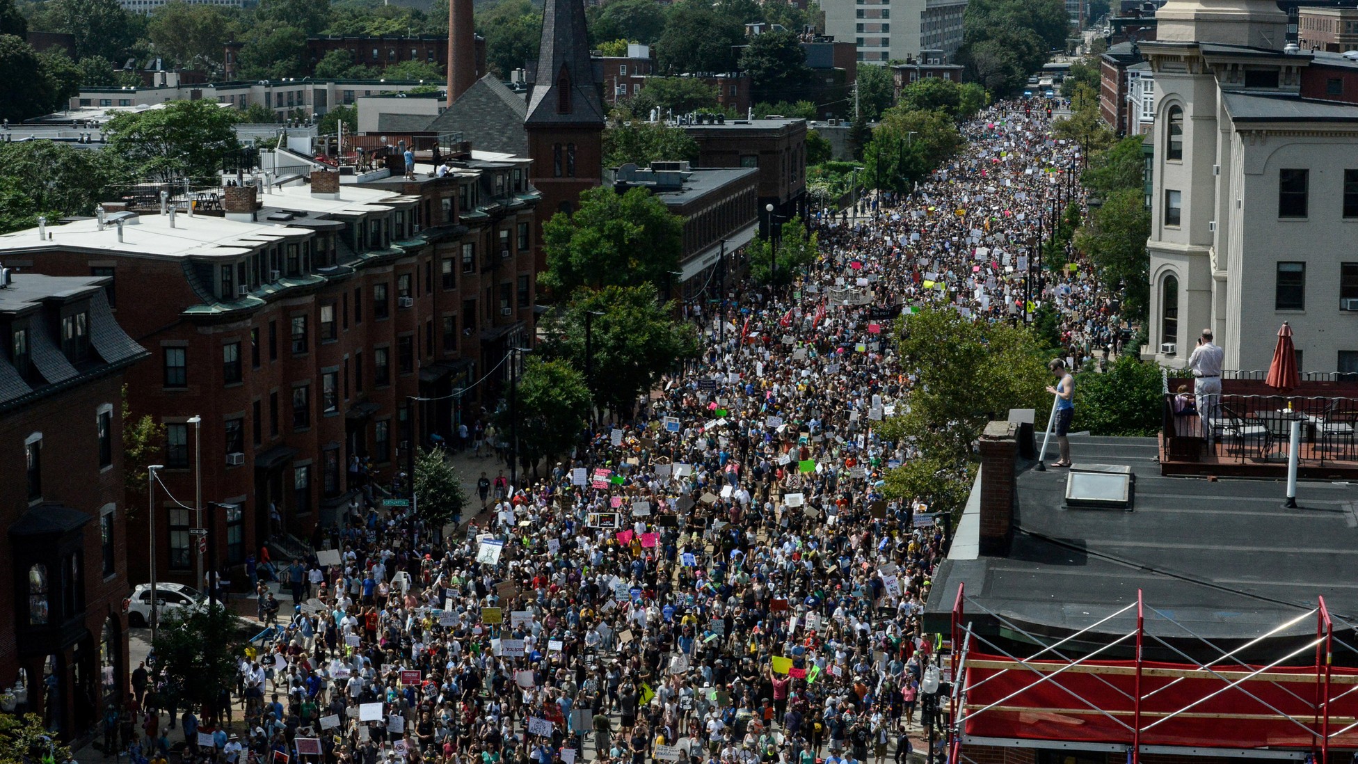 Boston Protest Unfolds in Aftermath of Charlottesville - The Atlantic