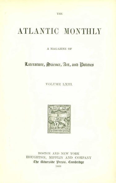 May 1889 Issue - The Atlantic