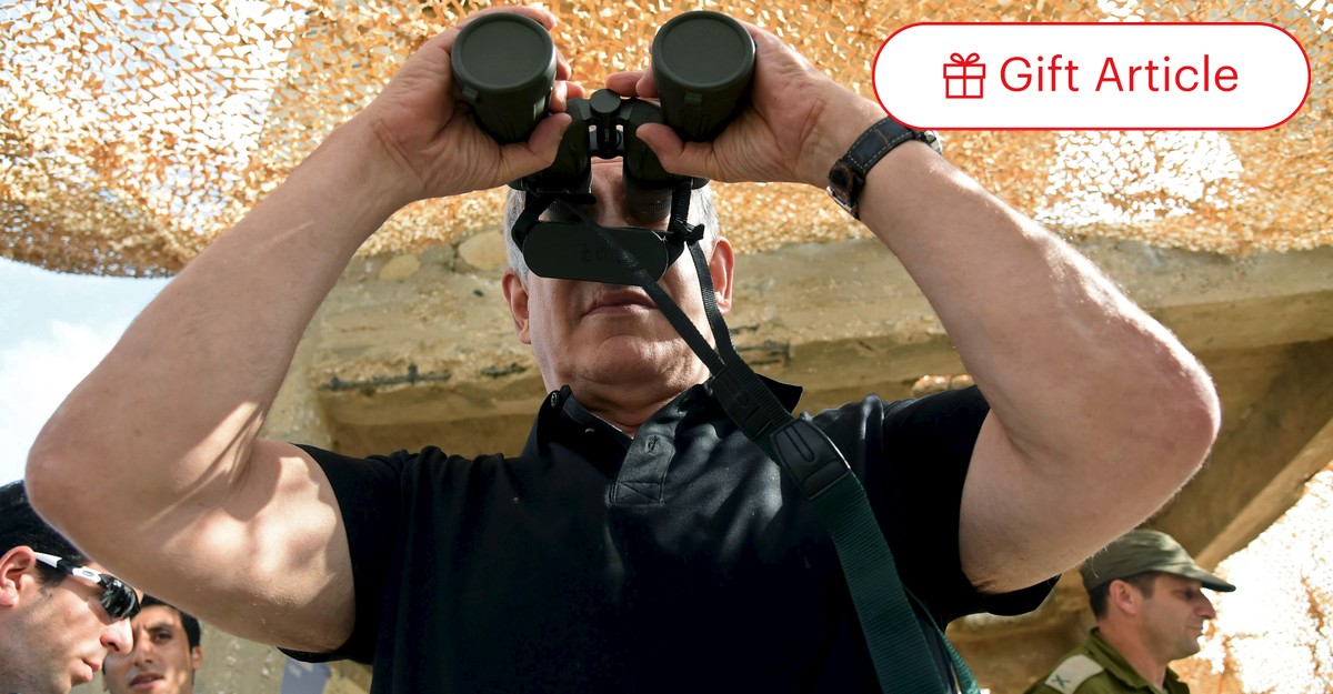 through the binoculars