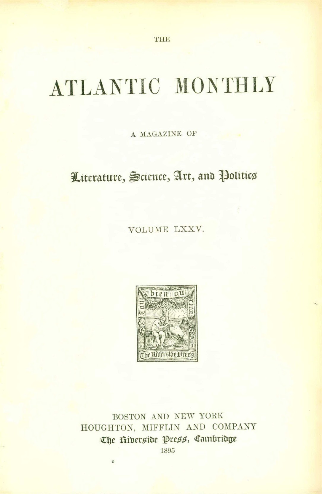 May 1895 Issue - The Atlantic