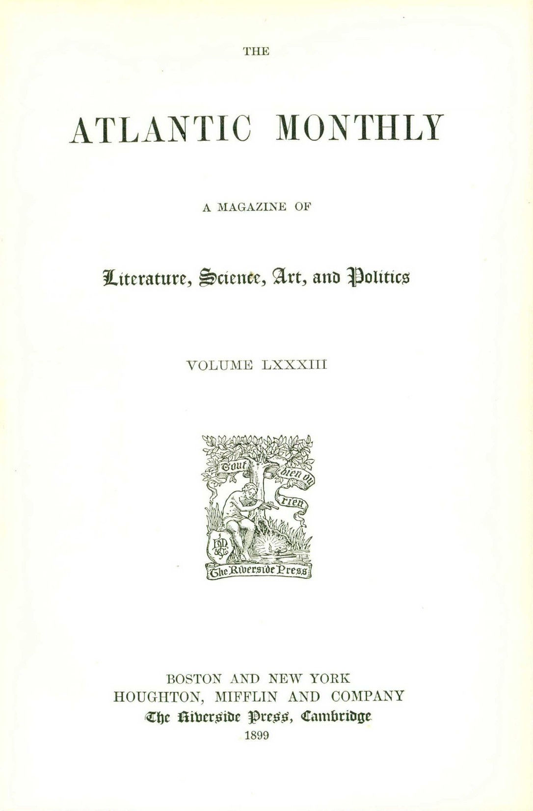 January 1899 Issue - The Atlantic
