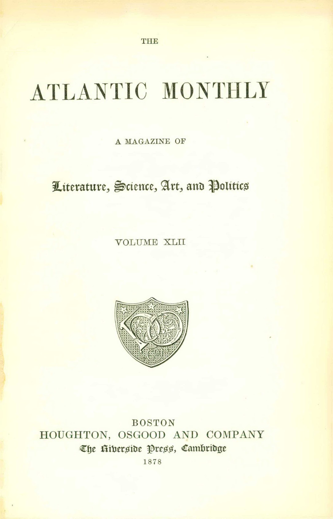 October 1878 Issue - The Atlantic