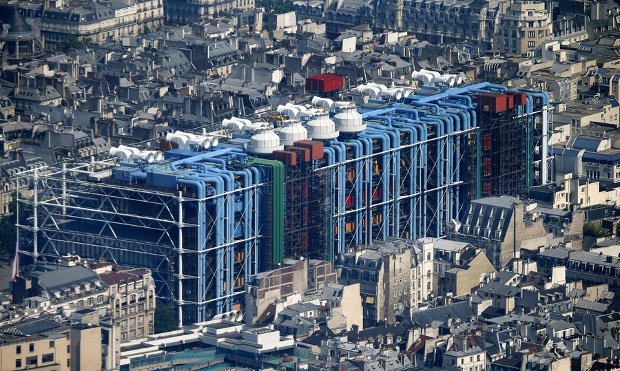 Pompidou Center Aerial View