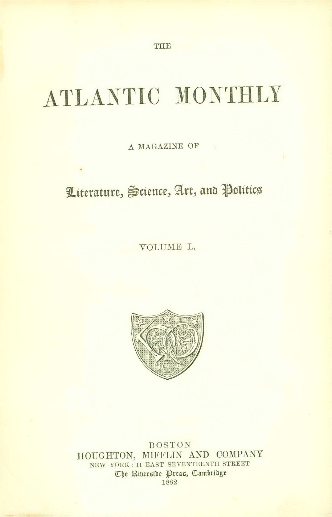 September 1882 Issue - The Atlantic