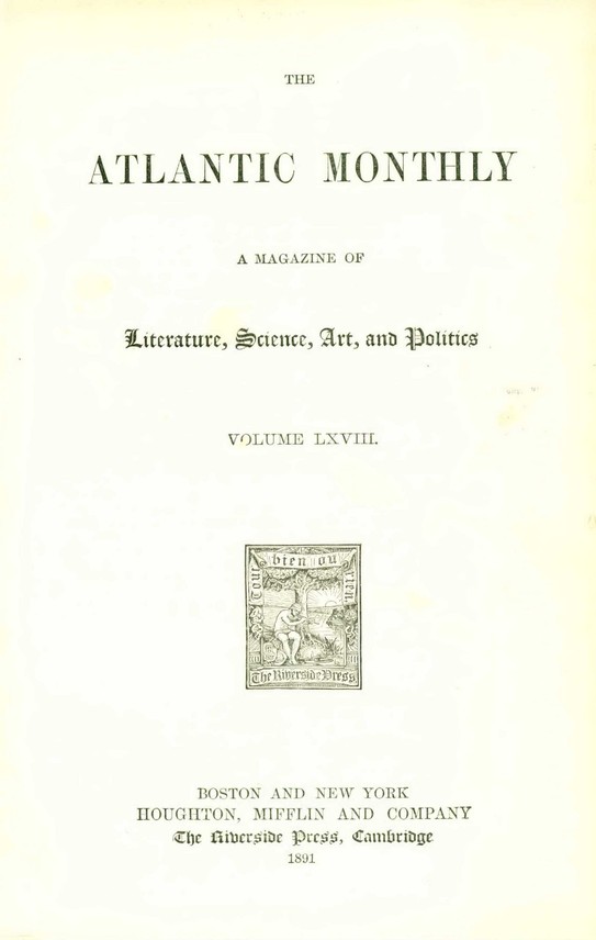 August 1891 Issue - The Atlantic