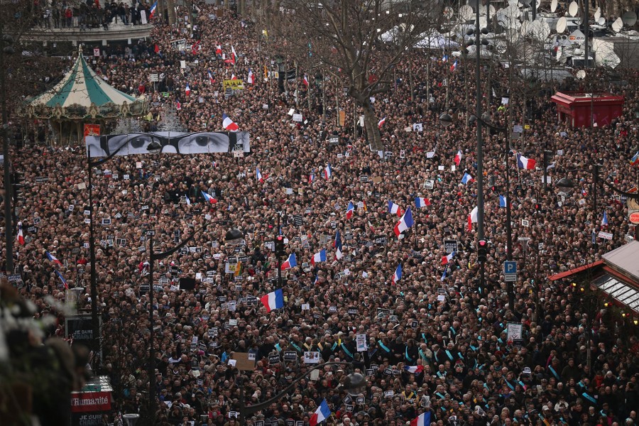 In Paris: A Massive Rally of Defiance and Sorrow - The Atlantic