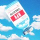 A vial of HPV vaccine floats in the sky