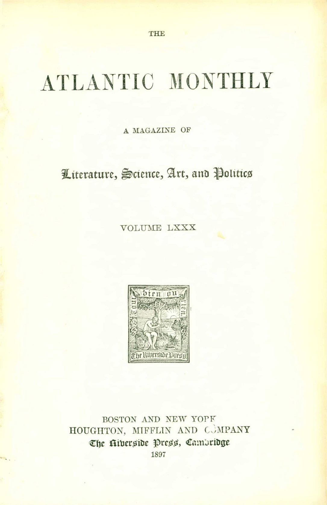 November 1897 Issue - The Atlantic
