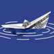 Illustration of a sinking paper boat folded from a $100 bill