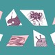 Images of hobbies such as knitting, painting, and gardening collaged on a blue background
