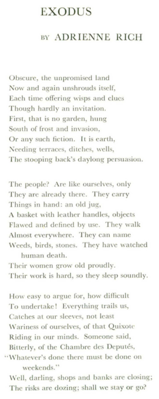 Adrienne Rich Poems: 'Exodus' - The Atlantic