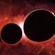 A blurry image of a black hole