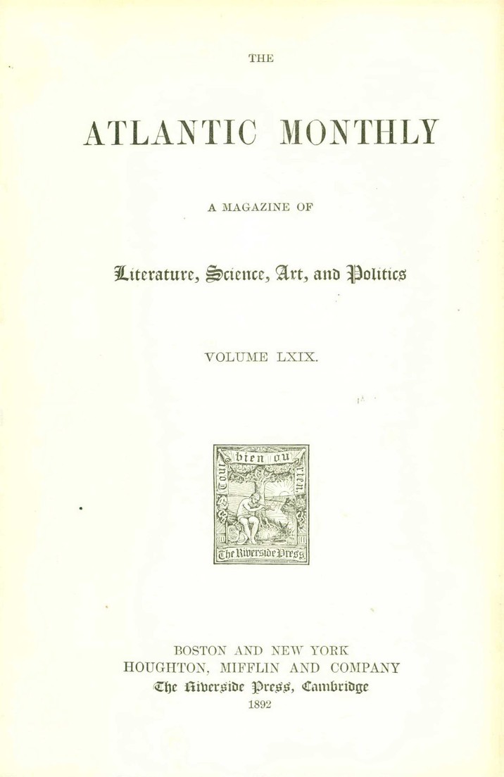 January 1892 Issue - The Atlantic