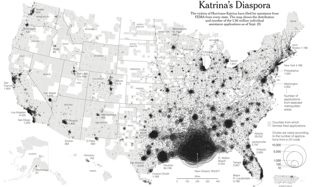 Mapping the Displacement of Katrina Survivors - The Atlantic