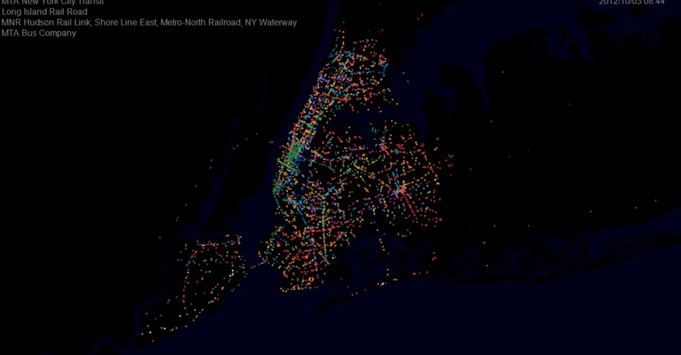A Visualization of NYC's Frantic Transit Patterns Over 24 Hours - The ...