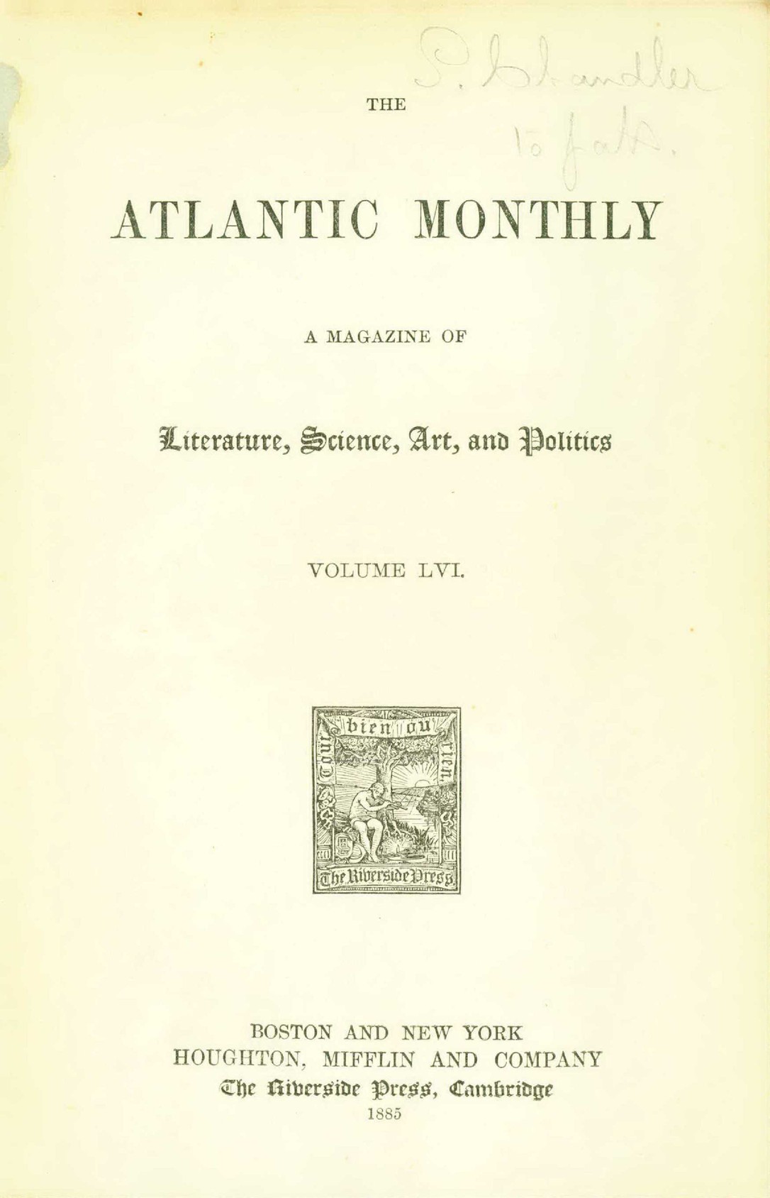 September 1885 Issue - The Atlantic