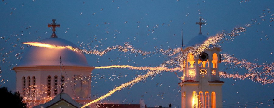 A Traditional Easter Rocket War in Greece - The Atlantic