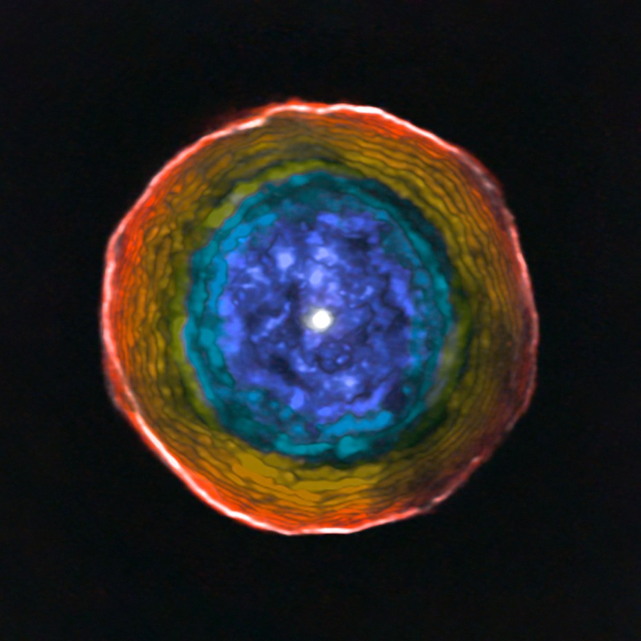 A Peek at the Glowing Red Shell Around an Aging Star - The Atlantic