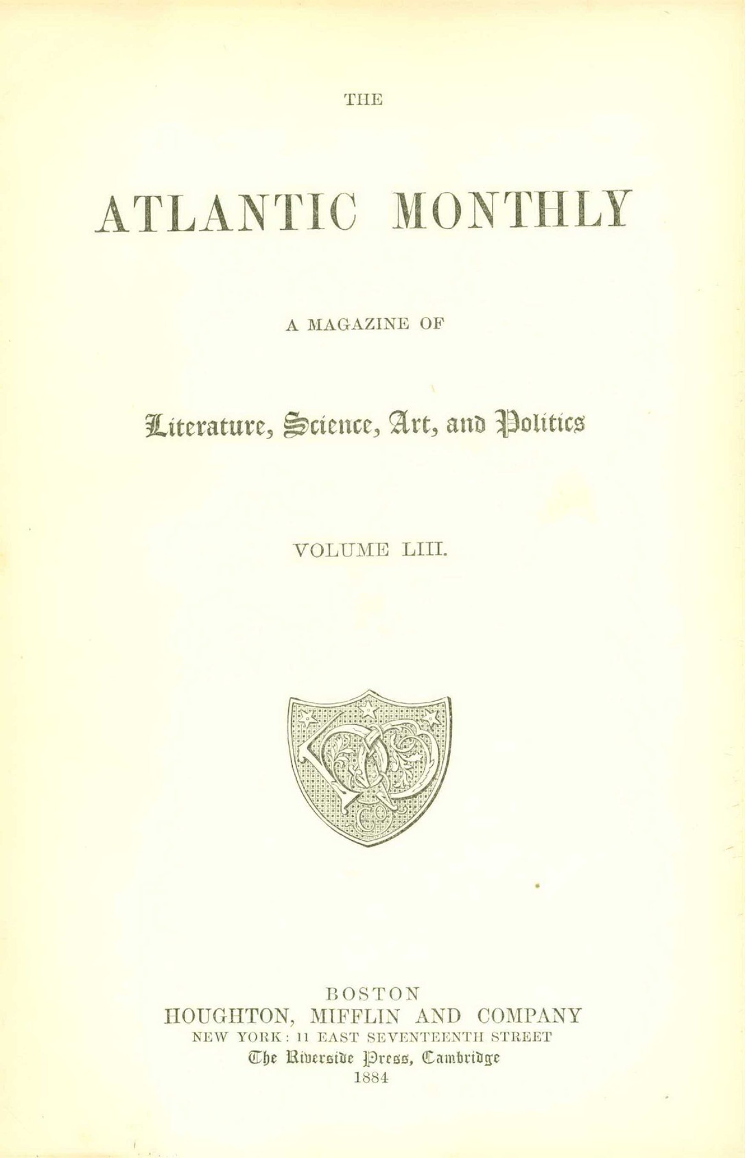 May 1884 Issue - The Atlantic