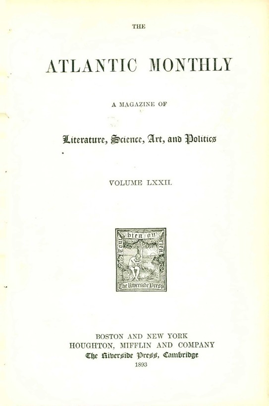 September 1893 Issue - The Atlantic