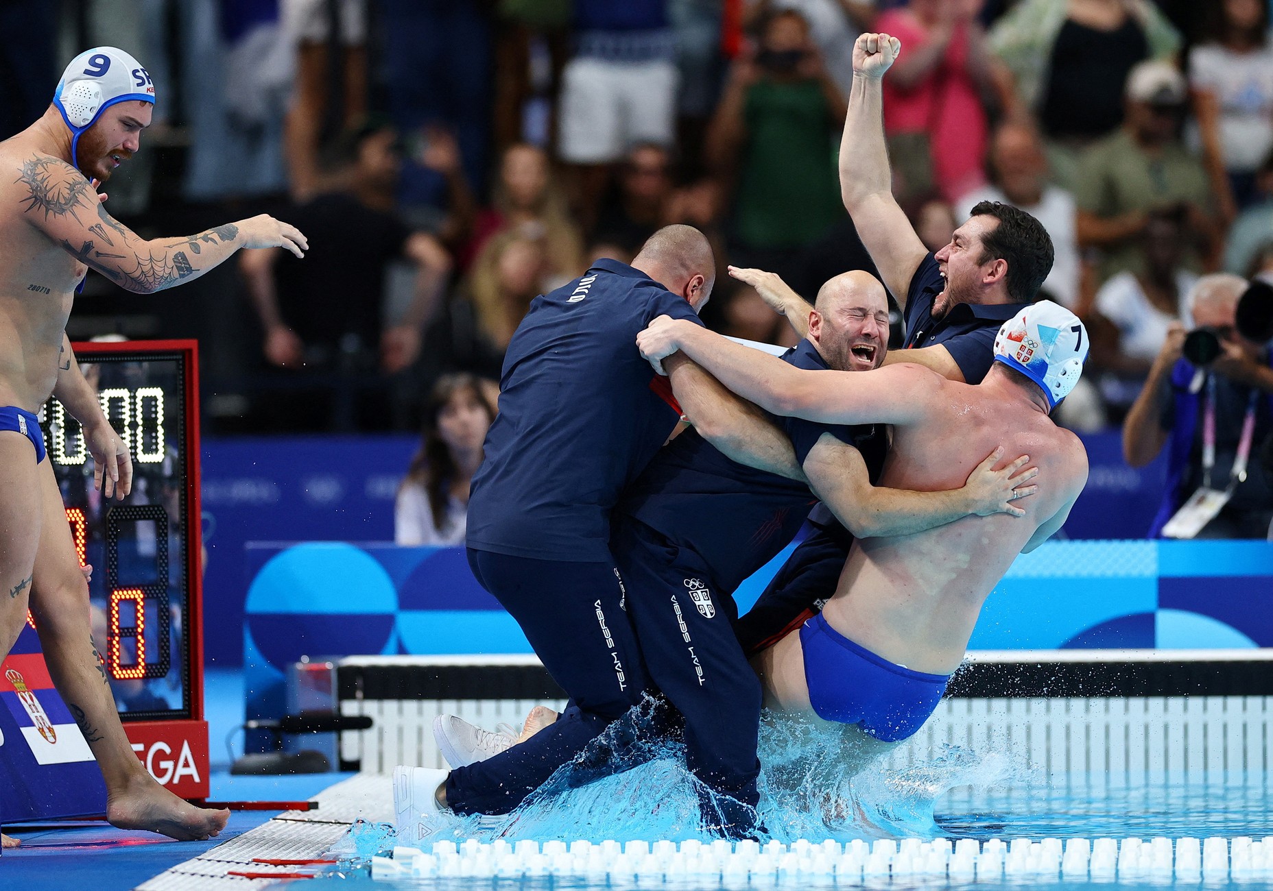 Team Serbia Celebrates Its Gold Medal in Water Polo - The Atlantic