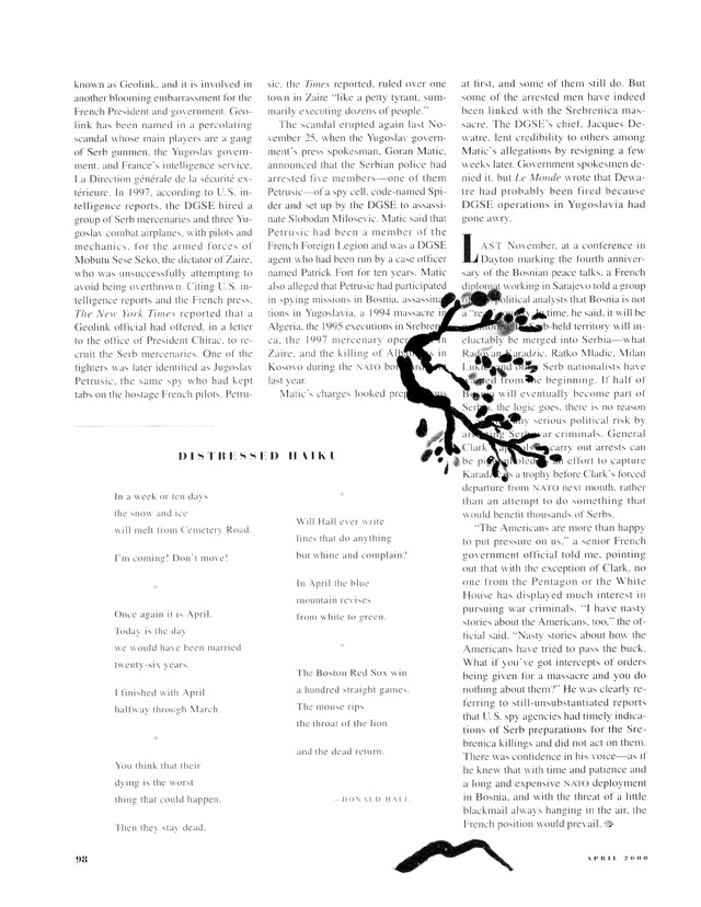 A Poem by Donald Hall: 'Distressed Haiku' - The Atlantic