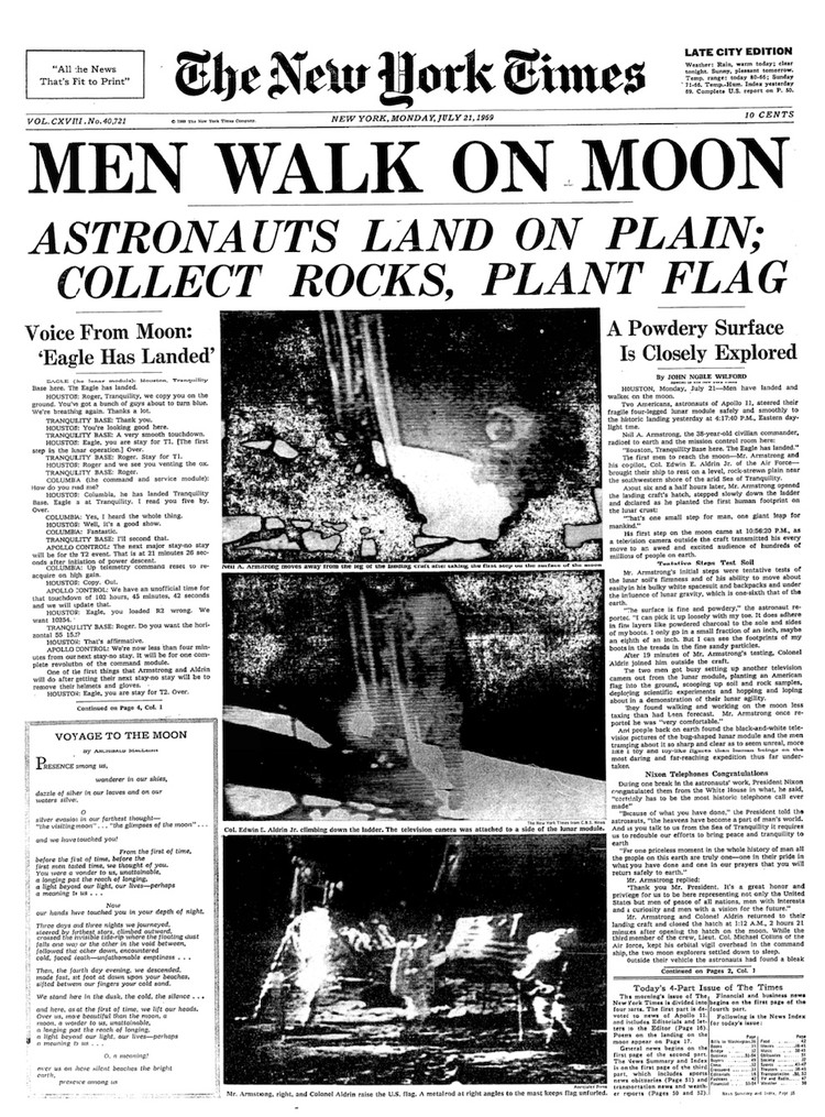 The Front Page the Day Apollo 11 Landed - The Atlantic